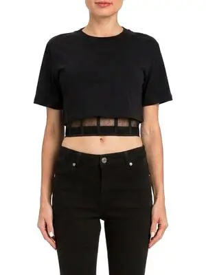 TWINSET Twinset Cropped T-Shirt With Mesh Detail