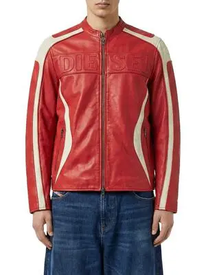 DIESEL® Leather Biker Jacket - Red