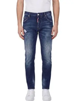 Dsquared2 Skater Skinny-fit Stretch-denim Jeans With Distressed Effect - Navy