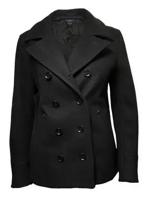 Loewe 1990s Double-breasted Wool Coat - Black