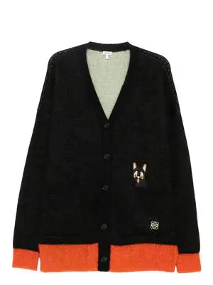 Loewe Embroidered Cardigan - Black