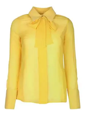 Elisabetta Franchi Tie-neck Shirt - Yellow