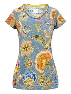 PIP STUDIO Floral Print T-shirt - Blue