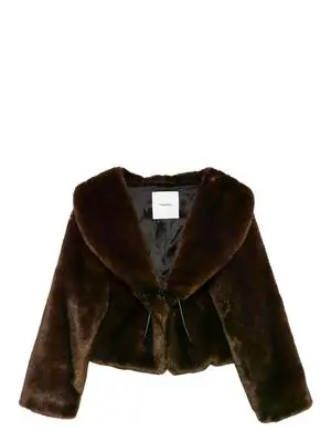 Nanushka Shawl-collar Faux Fur Jacket - Brown