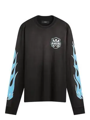 Amiri Eagle Flames Long-sleeve Tee - Black