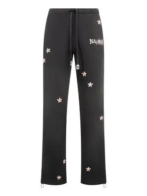 NAHMIAS Flower Groms Wide Leg Sweatpants - Black