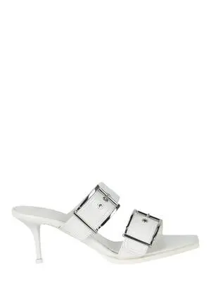 Alexander McQueen Double Buckle Punk Mule - White