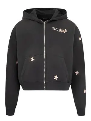 NAHMIAS Flower Groms Zip Up Hoodie - Black