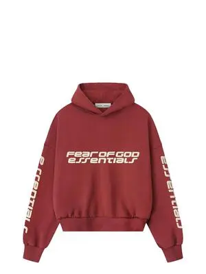 Fear Of God Cropped Relaxed Hoodie - Red