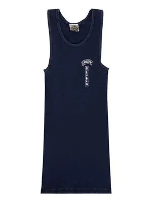 Chrome Hearts Ribbed Cross Logo F*** You Tank Top - Black