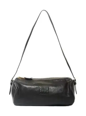 Miu Miu Small Logo-detail Shoulder Bag - Black