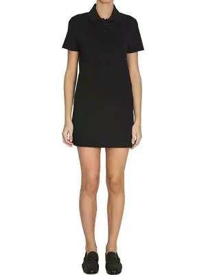 Saint Laurent Buttoned Polo Dress - Black