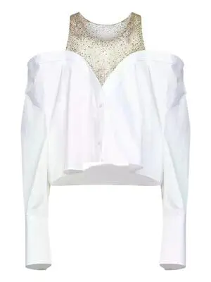 Giuseppe Di Morabito Crystal-embellished Off-the-shoulder Blouse - White