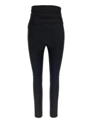 Andamane Shiny Draped Leggings - Black