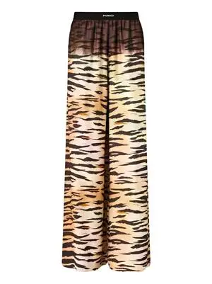 Pinko Tiger-print Trousers - Neutrals