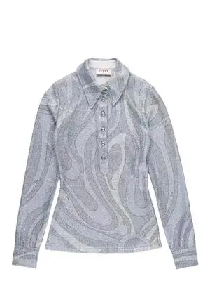 Emilio Pucci Long-sleeve Polo Top - Grey
