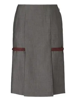 Fendi Straight-cut Midi Skirt With Slits - Grey
