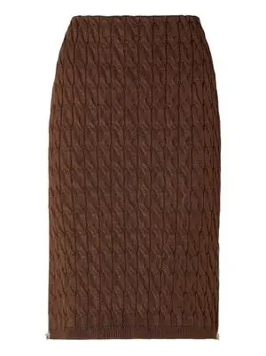 Fendi Straight-cut Midi Skirt - Brown