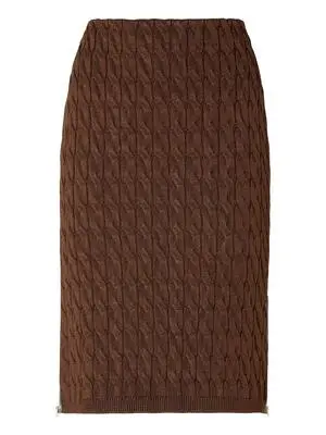 Fendi Straight-cut Midi Skirt - Brown