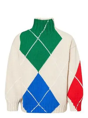 JW Anderson X Pringle Of Scotland Argyle Wool Jumper - Natural