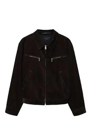 ALLSAINTS Korey Zip-up Suede Jacket - Traverse Brown