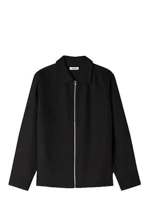 Sandro Relaxed-fit Zip-up Woven Shirt - Black
