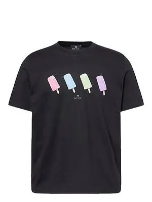Paul Smith Lollies-print Crewneck Cotton-jersey T-shirt - Black