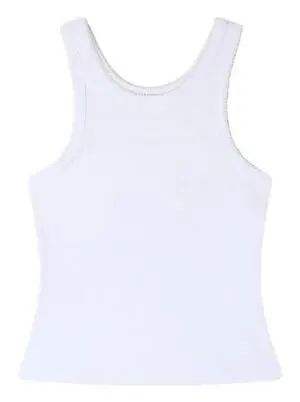 Sandro Beaded-trim Cotton-jersey Vest Top - White