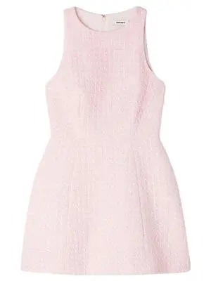 Sandro Sleeveless Sequin-embellished Tweed Mini Dress - Pink