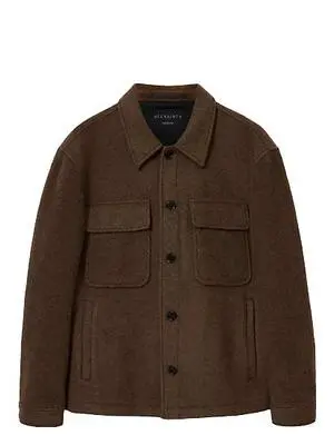 ALLSAINTS Cayson Logo-embroidered Wool-blend Jacket - Cider Brown