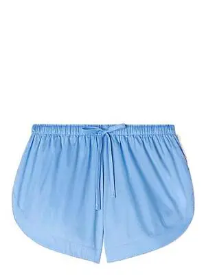 Sandro Beaded Trim Cotton Shorts - Blue