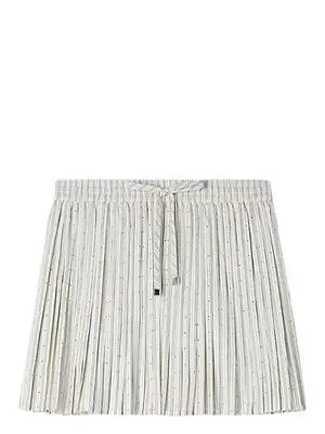Sandro Striped Pleated Mini Skirt - Ecru