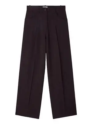 Sandro Wide-leg Mid-rise Trousers - Brown