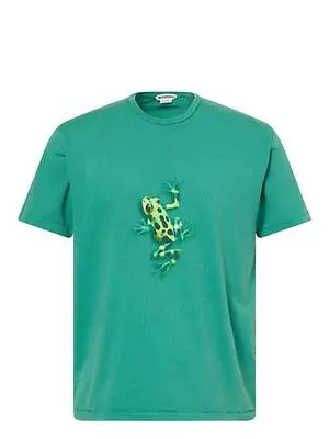 JW Anderson Jumping Frog Crewneck Cotton-jersey T-shirt - Emerald