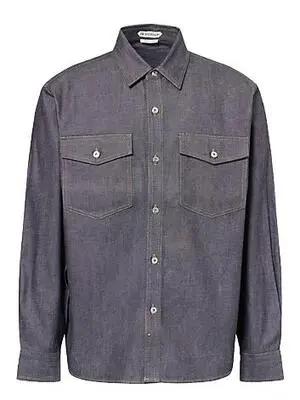 JW Anderson Oversized Long-sleeves Denim Shirt - Indigo