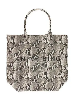 ANINE BING Leo Cotton Tote Bag - Python