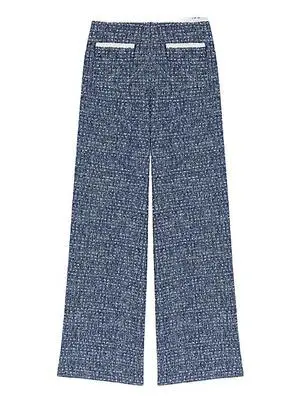 Maje High-rise Tweed Wide-leg Trousers - Navy