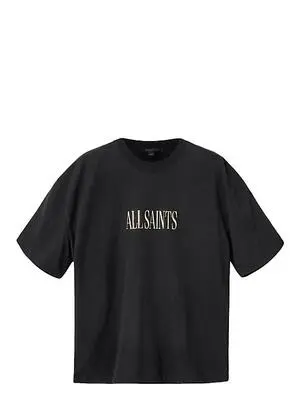 ALLSAINTS Etta Branded-print Cotton-jersey T-shirt - Black