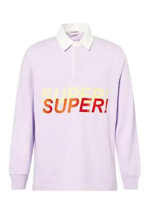 JW Anderson Super Super Rugby Long-sleeves Cotton-jersey Polo Top - Purple