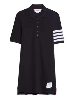 Thom Browne 4-bar Cotton Piqué Polo Dress - Navy