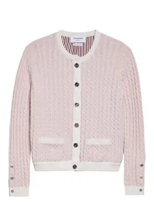 Thom Browne Baby Cable Cashmere Cardigan - Light Pink