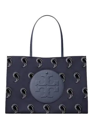 Tory Burch Ella Print Tote - Medium Navy Pajama Print