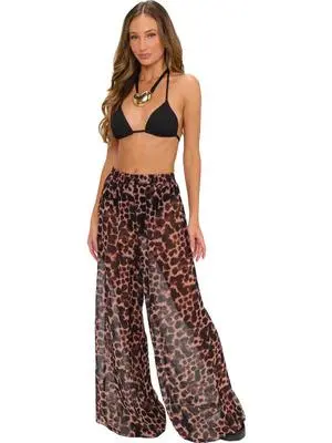 Show Me Your Mumu Wide-leg Pants - Tortoise Shell