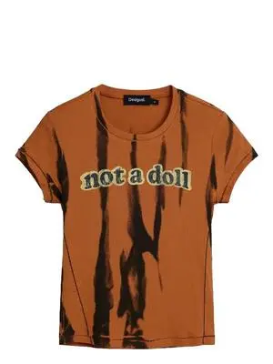 Desigual Cotton Graphic T-shirt - Brown