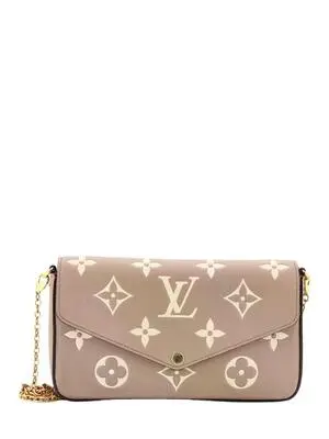 LOUIS VUITTON Felicie Pochette Bicolor Monogram Empreinte Giant Neutrals