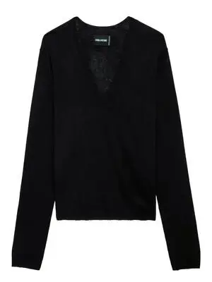 Zadig&Voltaire V-neck Long Sleeve Sweater - Black