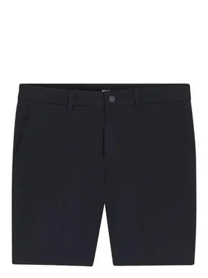 BOSS Modern-fit Stretch-cotton Twill Shorts - Dark Blue