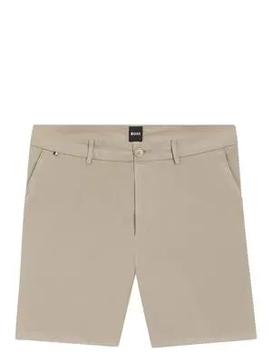BOSS Modern-fit Stretch-cotton Twill Shorts - Light Beige