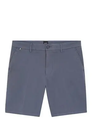 BOSS Modern-fit Stretch-cotton Twill Shorts - Light Blue