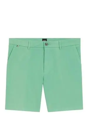 BOSS Modern-fit Stretch-cotton Twill Shorts - Light Green